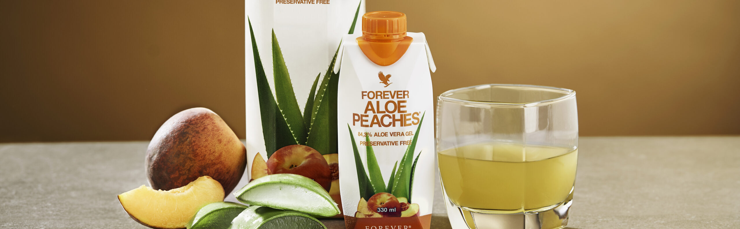 Forever Aloe Peaches - Aloe Vera Drik - Få hver 10. GRATIS